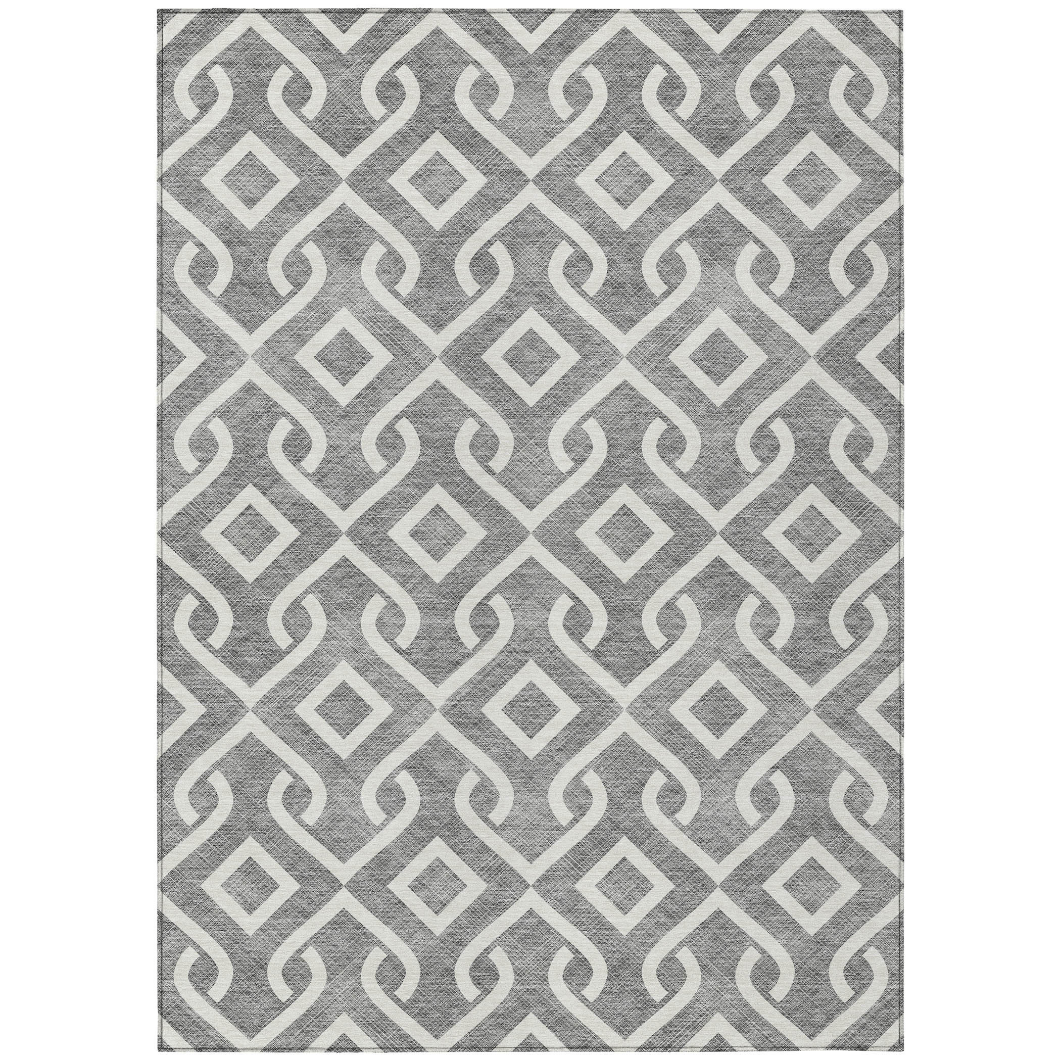 HomeRoots 10' X 14' Ivory Geometric Washable Indoor Outdoor Area Rug ...