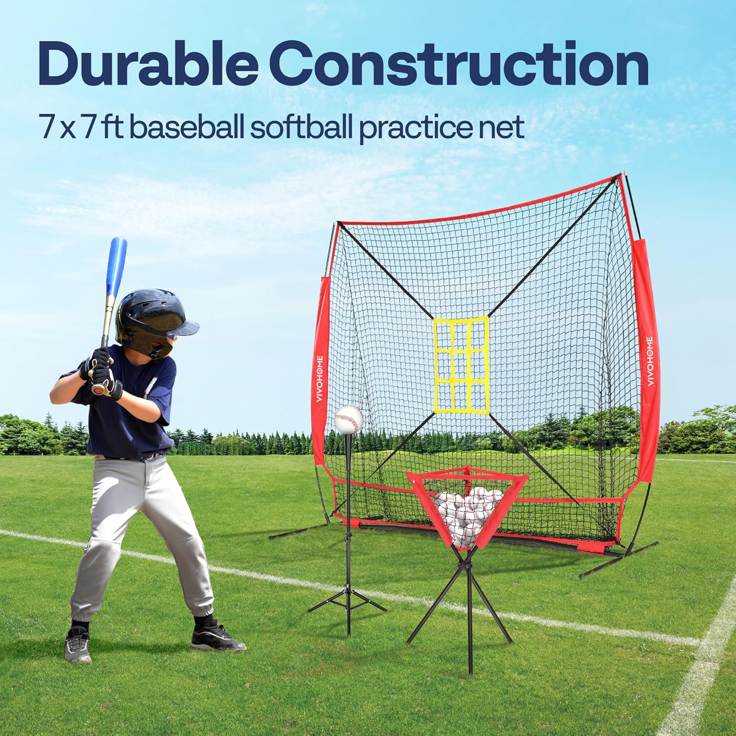 VIVOHOME 7 x 7 ft Baseball Softball Hitting Net - Wayfair Canada