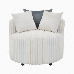 Mercer41 Malna Plush Wide Wale Corduroy Upholstered Barrel Accent Chair ...