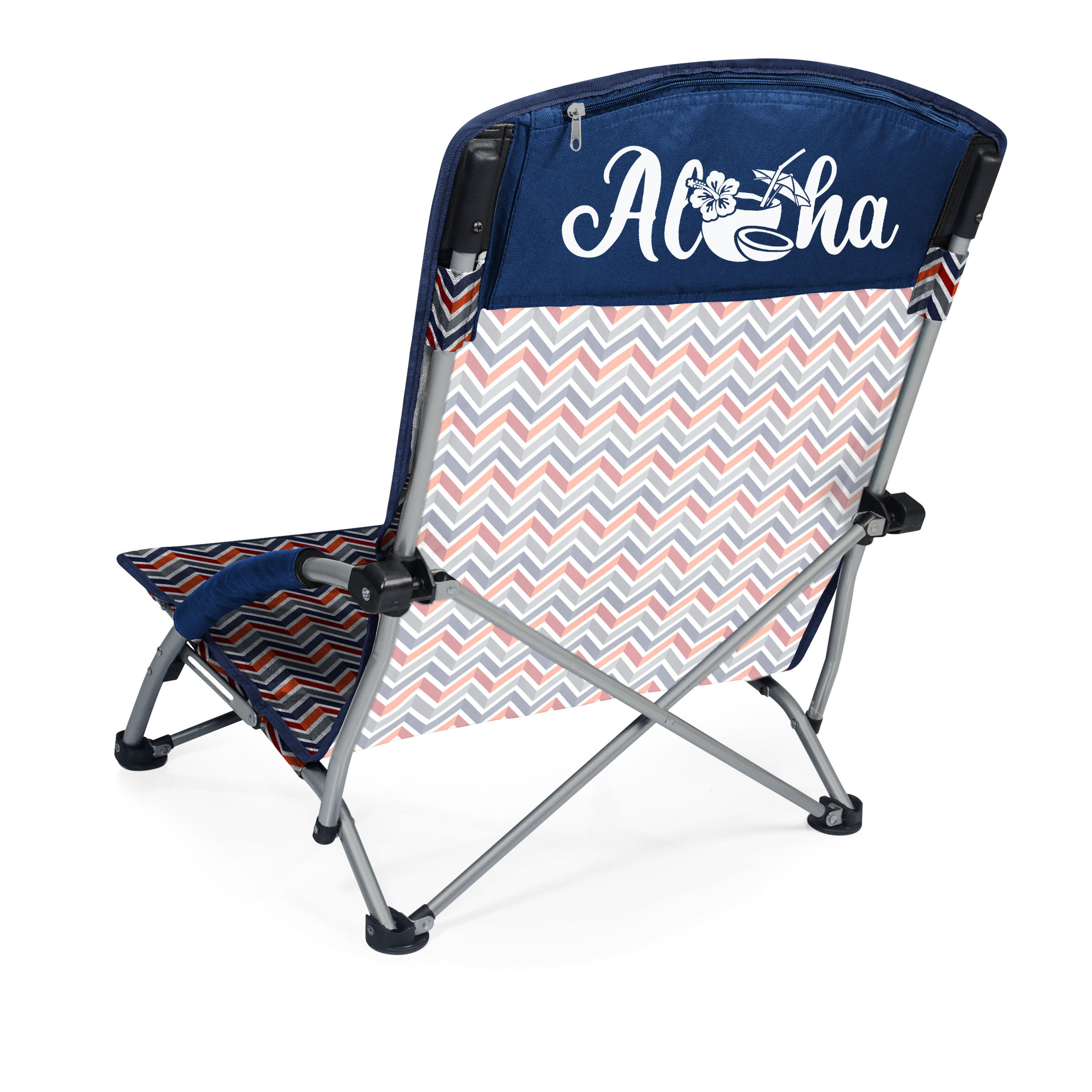 Arlmont & Co. Beach Sayings Aloha Tranquillity Beach Chair with Carry ...