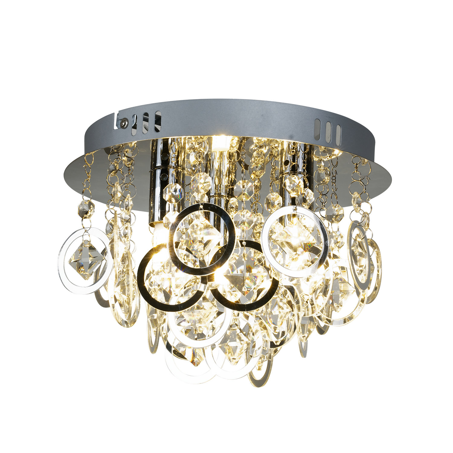 Rosdorf Park Bismarck 3 - Light 9.84-Inch Recessed Crystal Drum ...