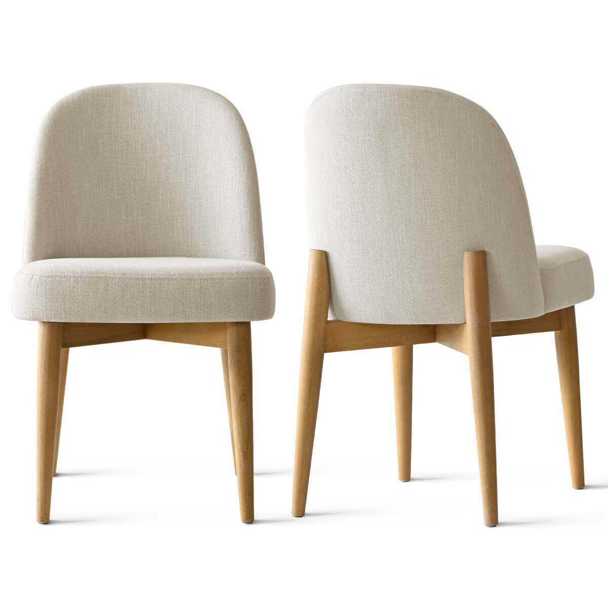 George Oliver Linen Upholstered Parson Chair with Solid Wood Legs ...