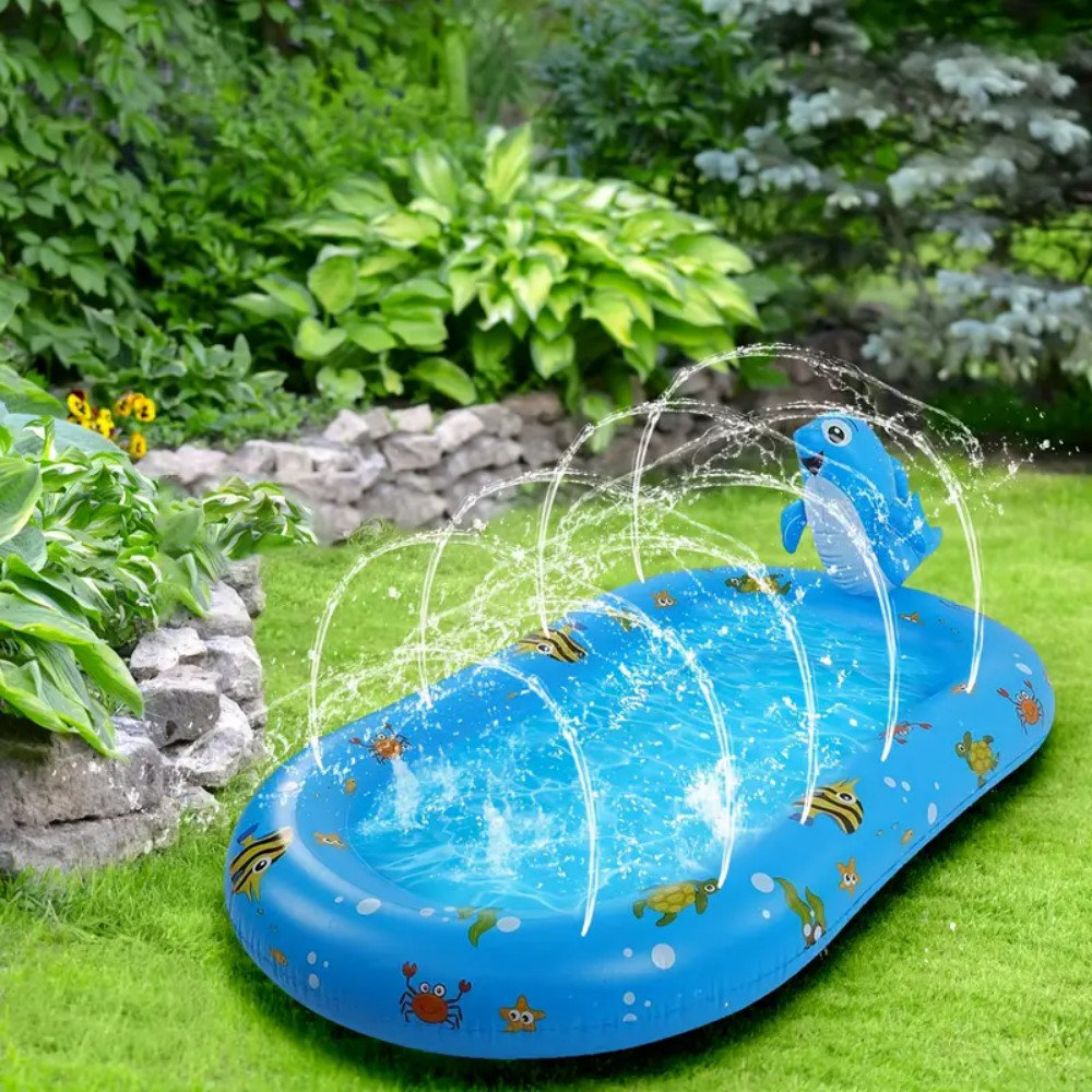 LinsCraft Inflatable Sprinkler Pool, 67" Large Splash Pad With ...