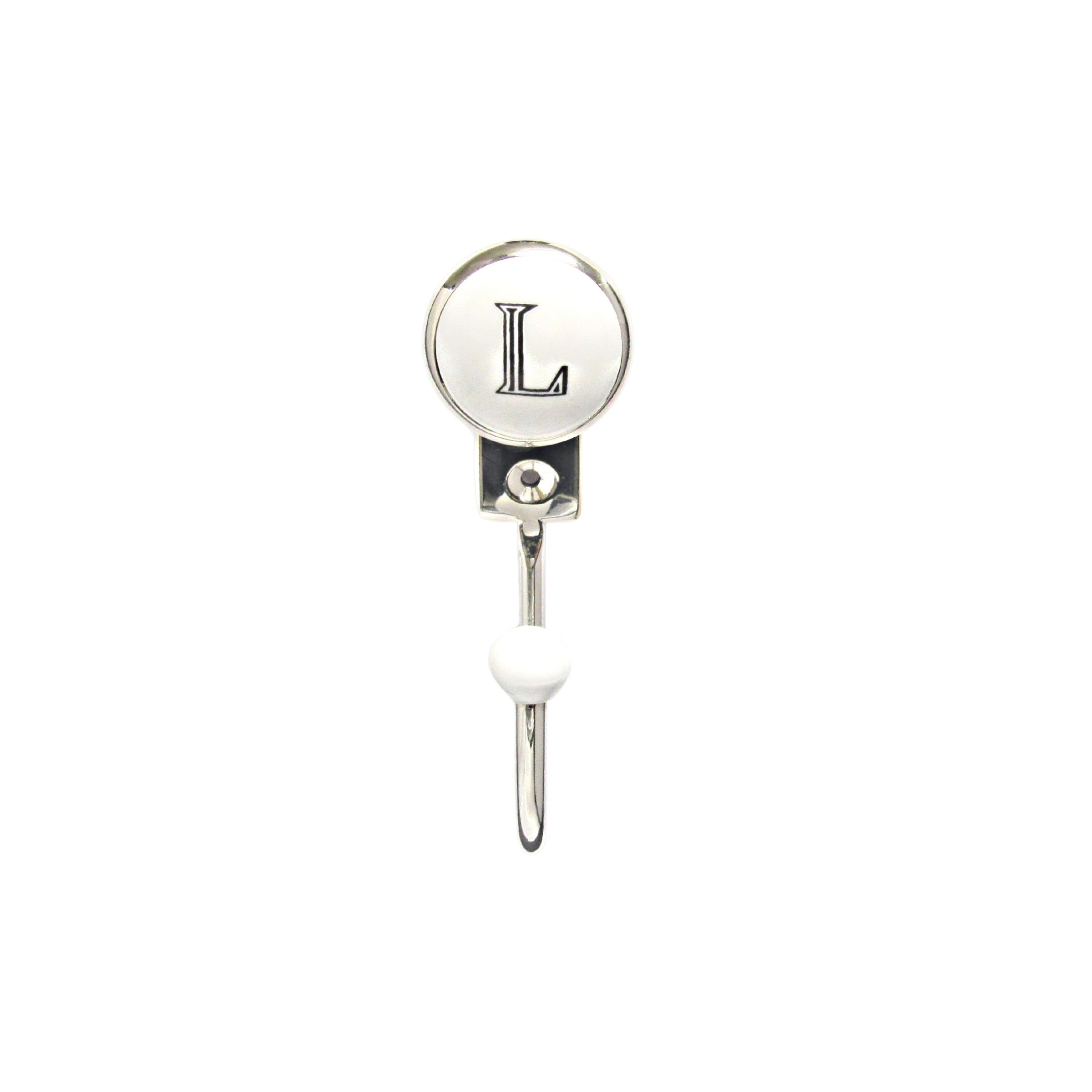Red Barrel Studio® Alphabet Wall Hook Letter L Shiny Nickel | Wayfair