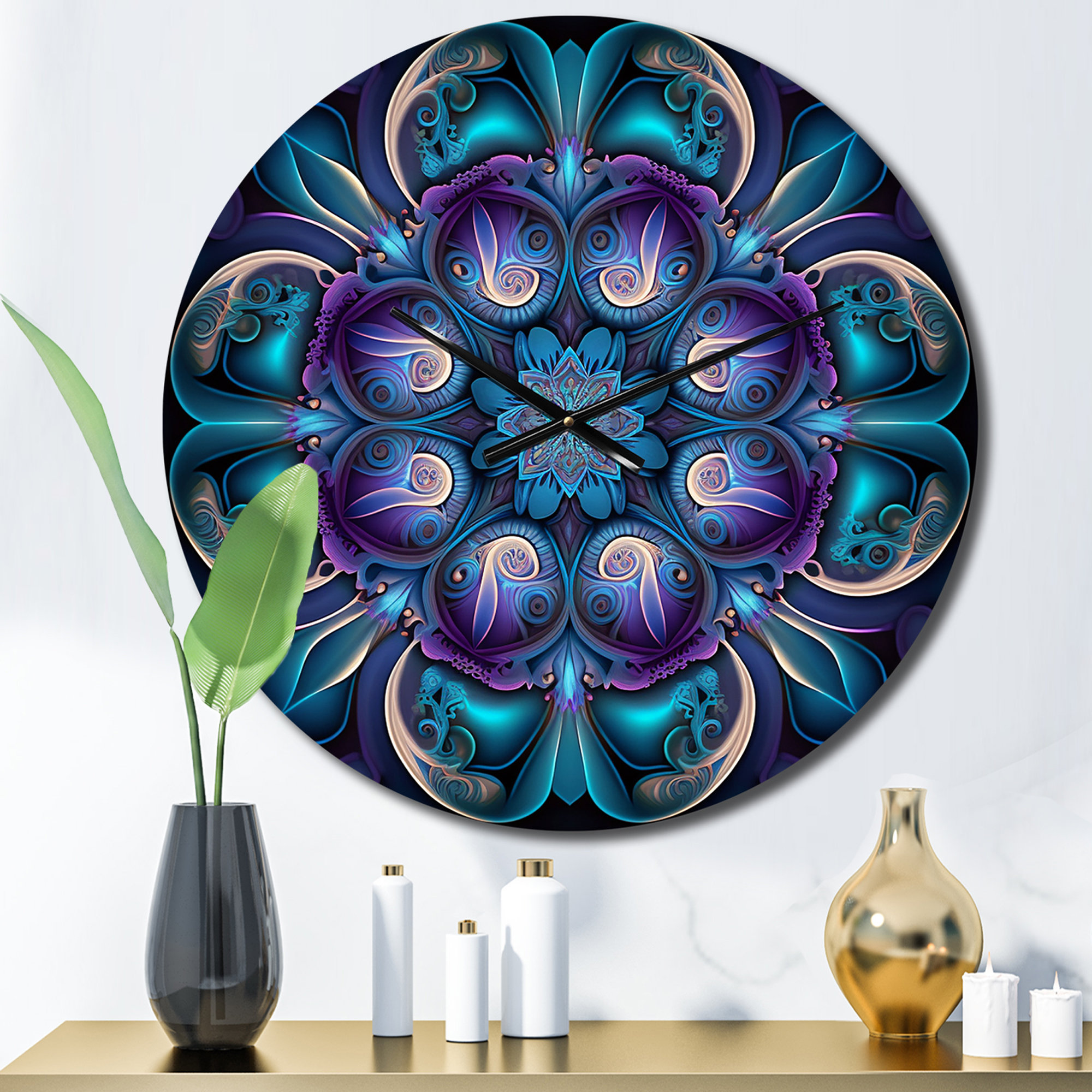 Design Art Celestial Mandala In Mysterious Purple & Blue IV Metal Wall ...
