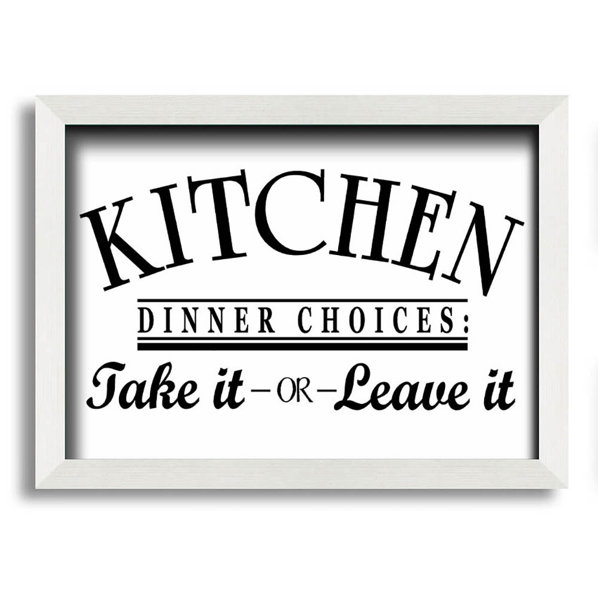 Happy Larry Wanatah Kitchen Quote Dinner Choices Framed Print Wall Art ...