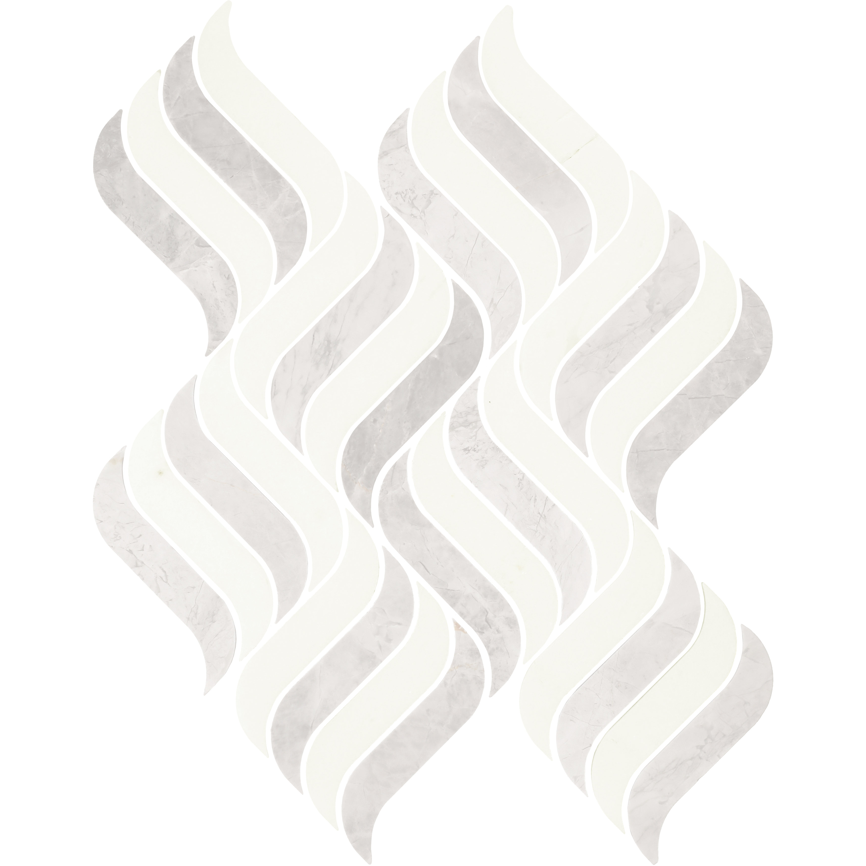 Daltile Eclessia Marble Natural Stone Wave Mosaic Polished (10 PCS Per ...