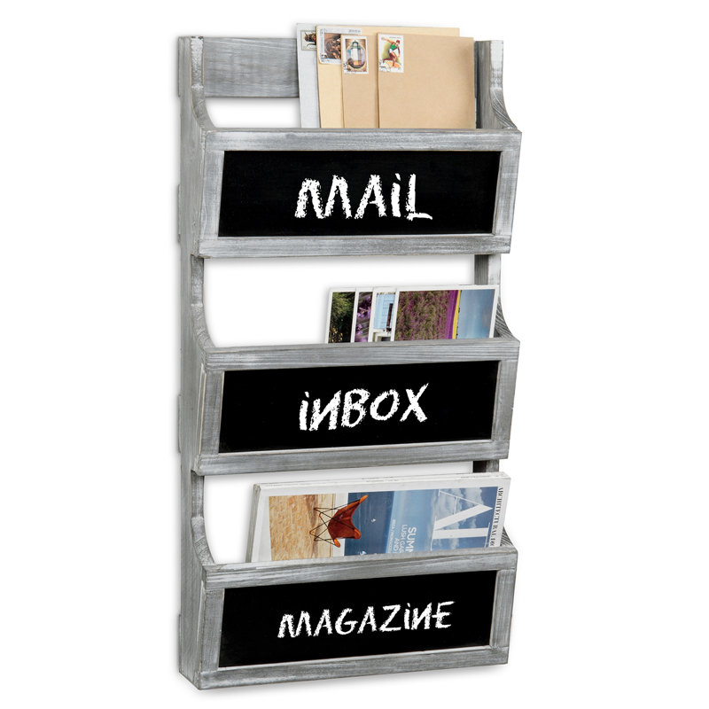 Gracie Oaks Lillieanna Solid Wood Wall Organizer with Mail Storage ...