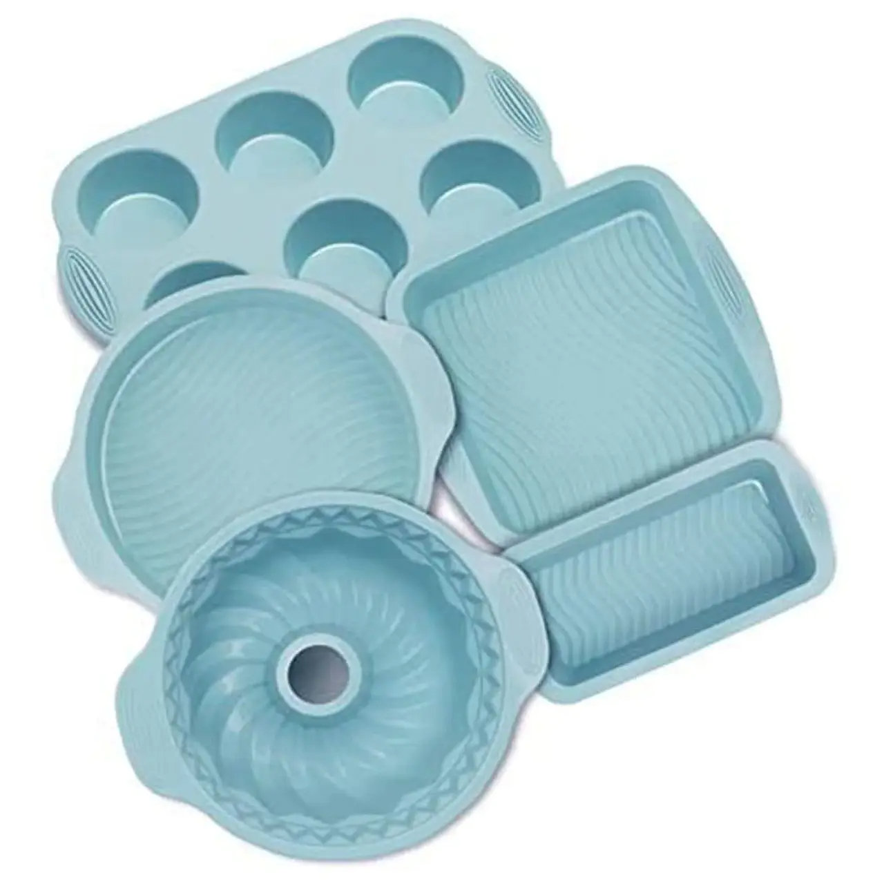 FETLOD Silicone Bakeware Set Cake Molds Set For Baking Baking Sheet ...