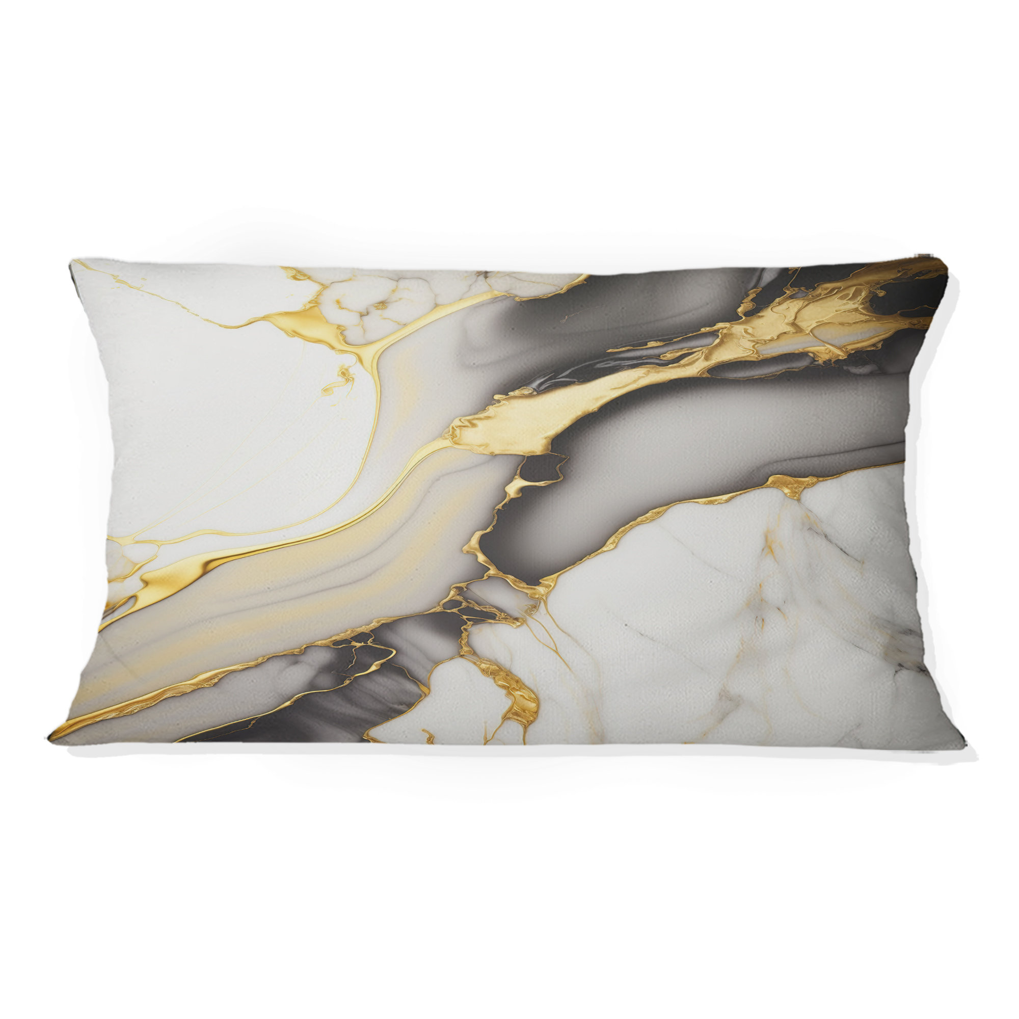 Design Art Abstract Geode Marble White And Gold II - Abstract Marble ...