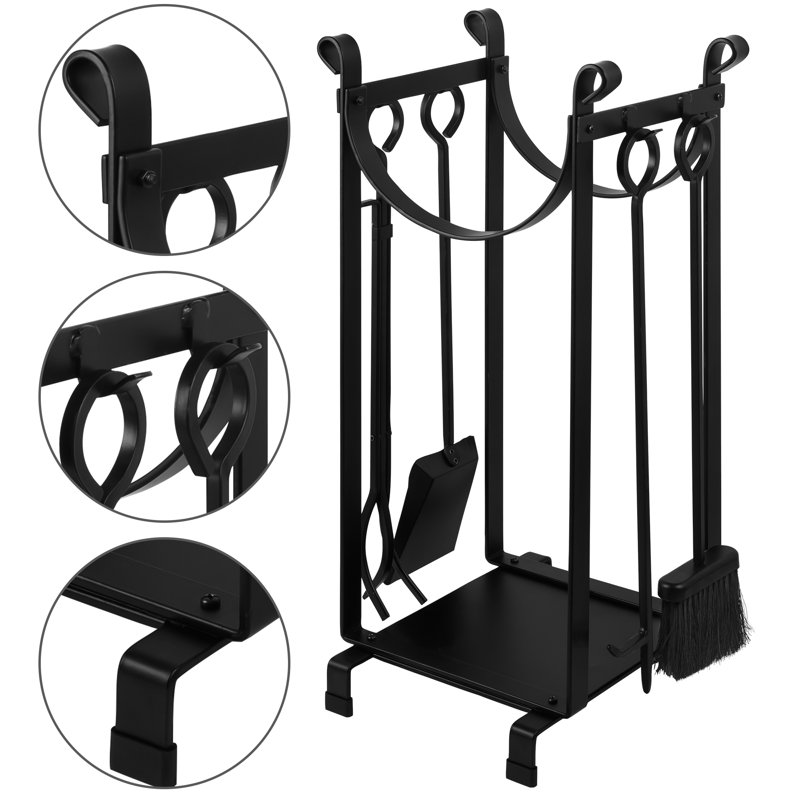 Red Barrel Studio® Hermoine Firewood Outdoor Indoor Fireplace Tool Rack ...