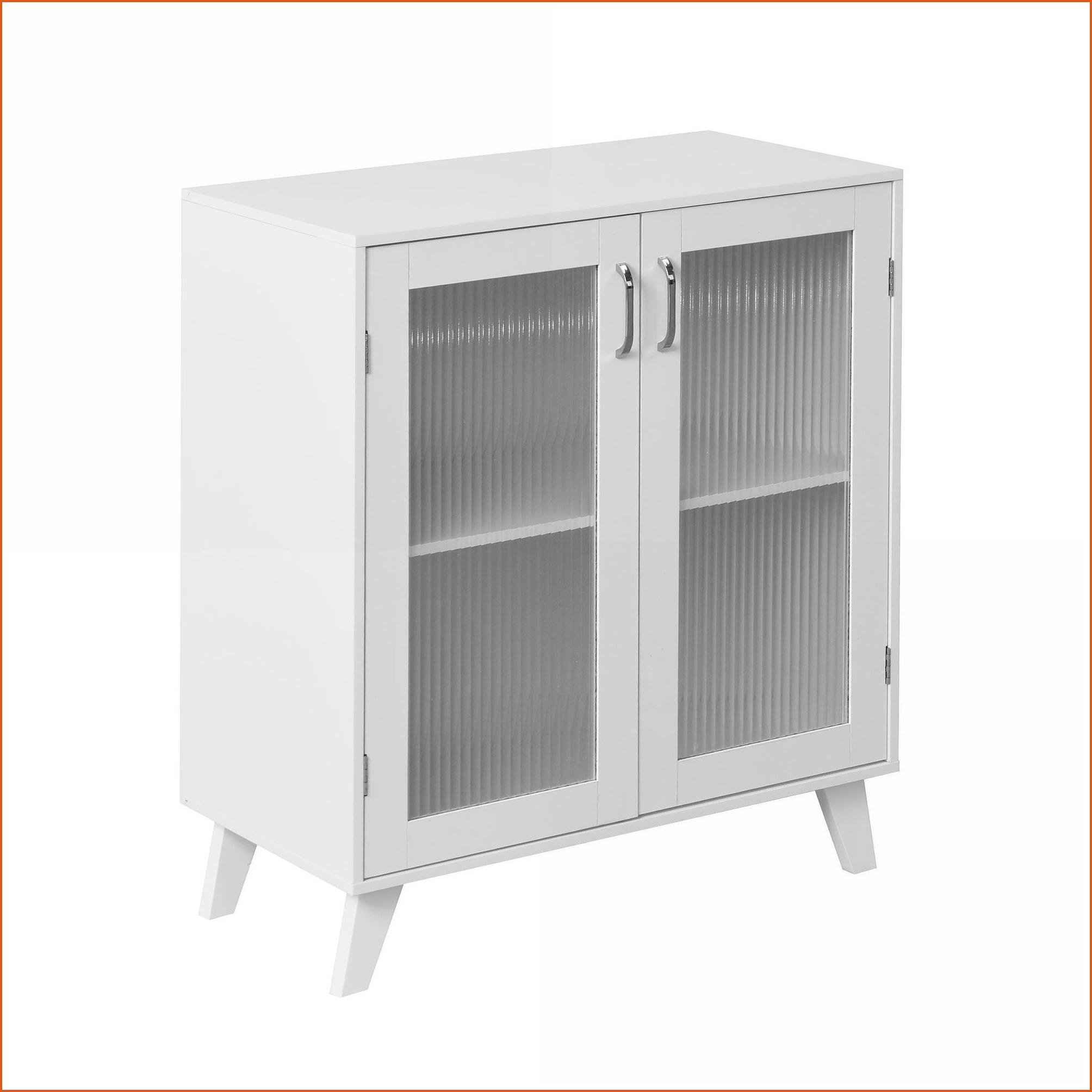 Latitude Run® Cabinets: Modern Storage Cabinet with 2 Glass Doors ...