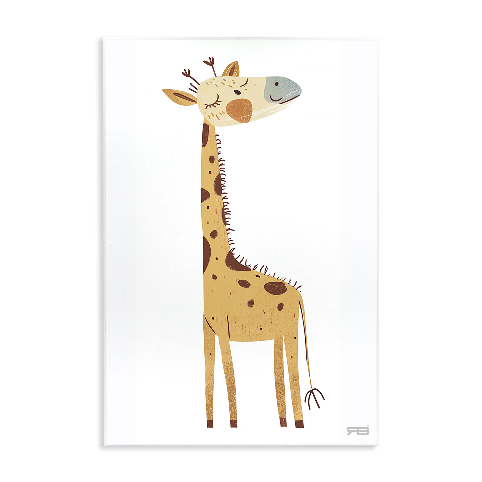 Stupell Industries Happy Giraffe Winking Wall Plaque Art by Roozbeh ...
