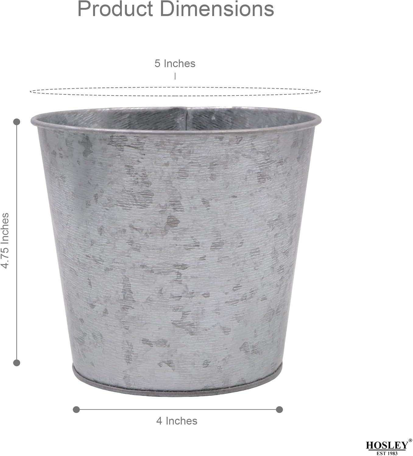 Ophelia & Co. Hosley Set of 3 Galvanized Finish Bucket/Pots with PVC ...