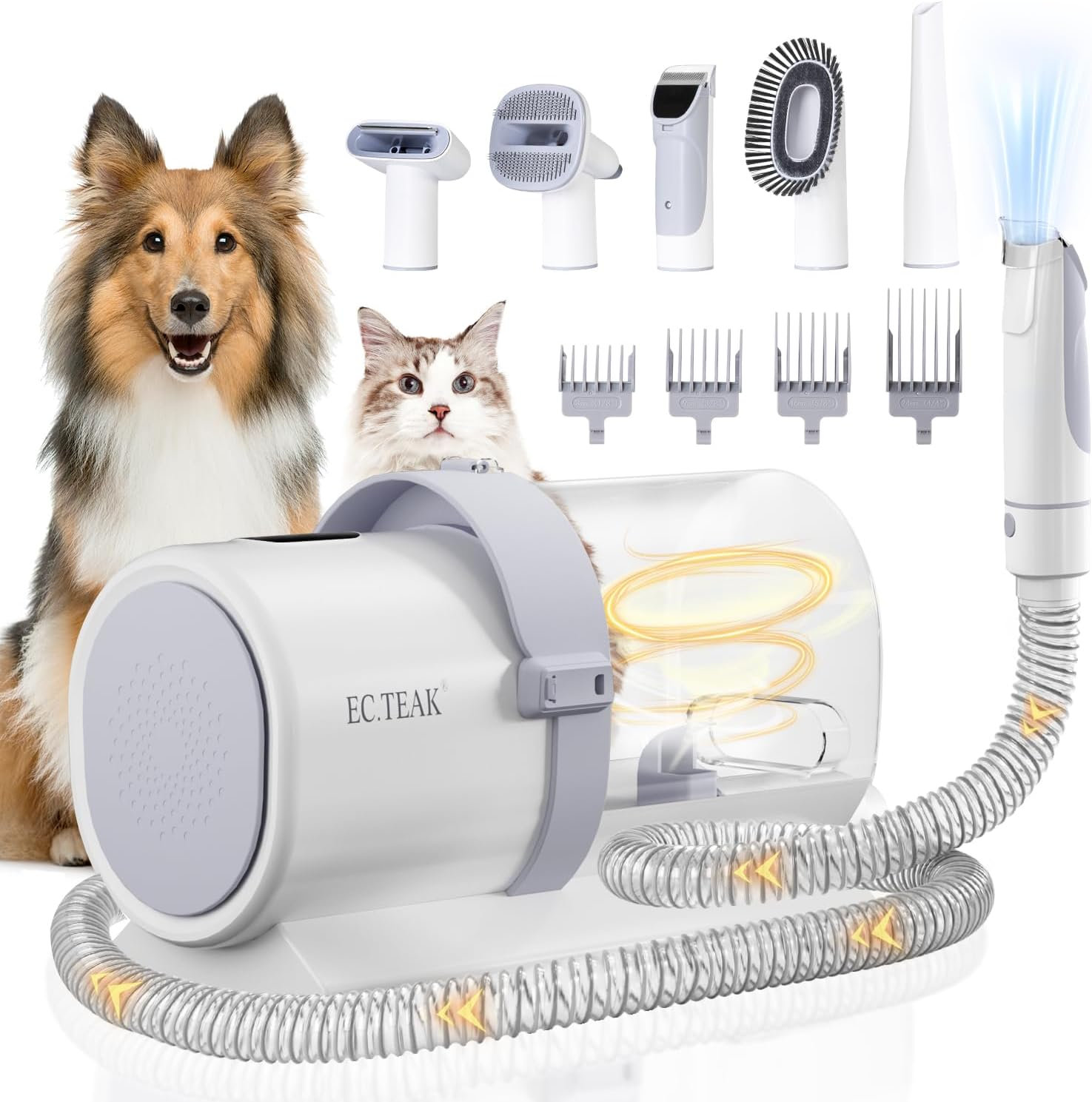 CANALOM Pet Grooming Kit, Dog Grooming Clippers With 2.5L Vacuum ...