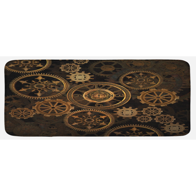 East Urban Home Steampunk Kitchen Mat | Wayfair