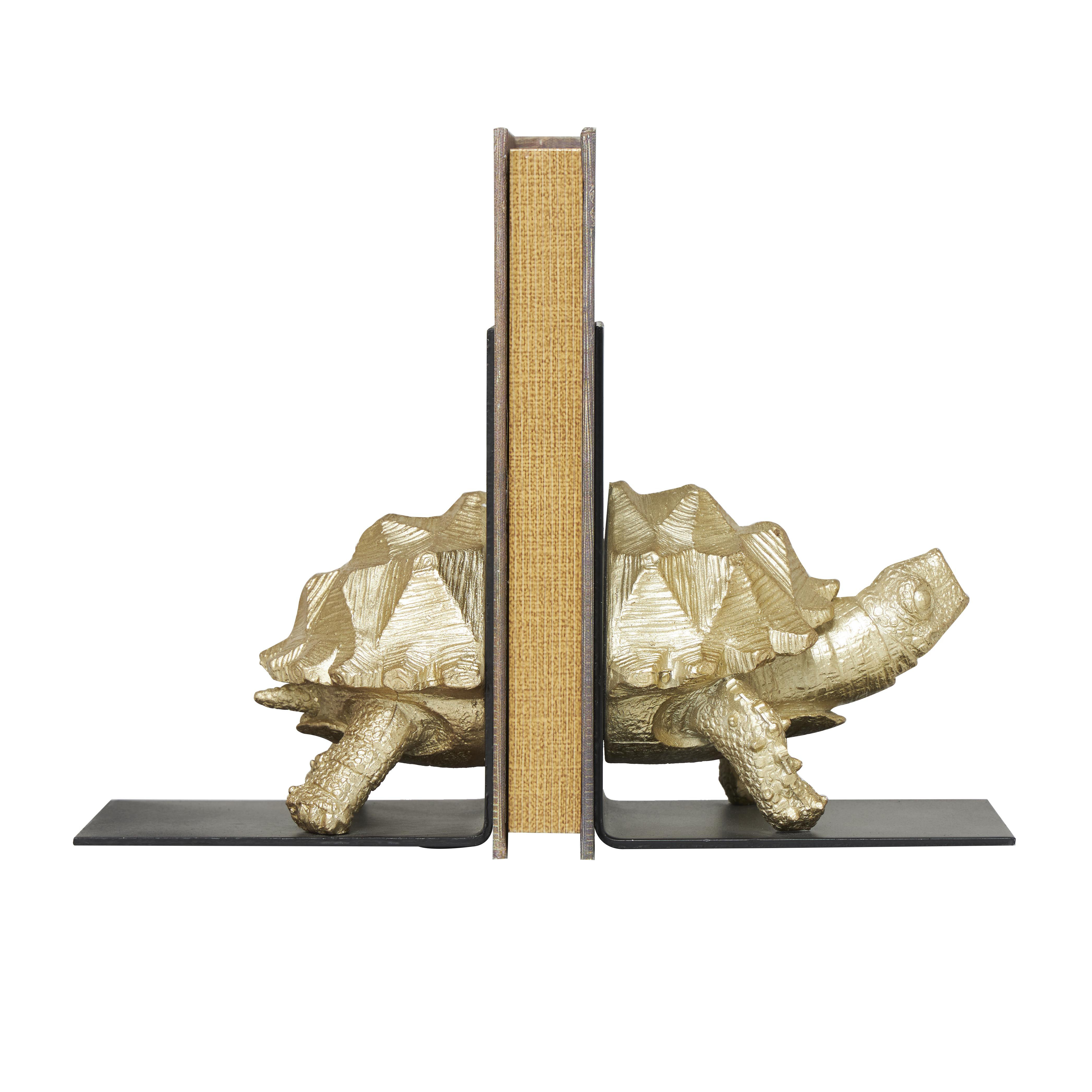 CosmoLiving by Cosmopolitan Polystone Turtle Decorative Bookends with ...