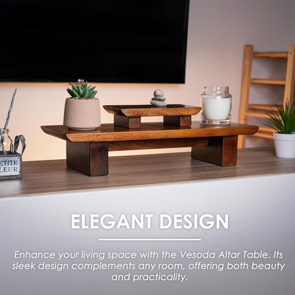 Corrigan Studio® Handmade Two-Tier Meditation Altar Table - Solid Mango ...