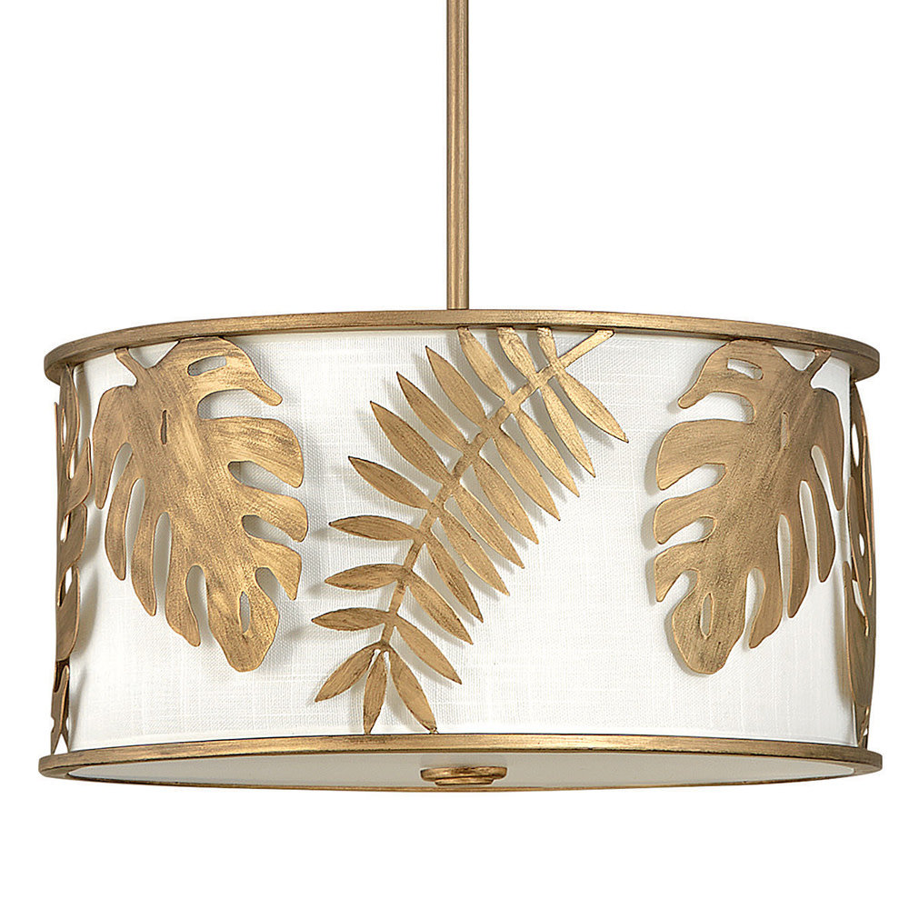 Fredrick Ramond Botanica 3-Light Convertible Hand-Welded Leaf Pendant ...