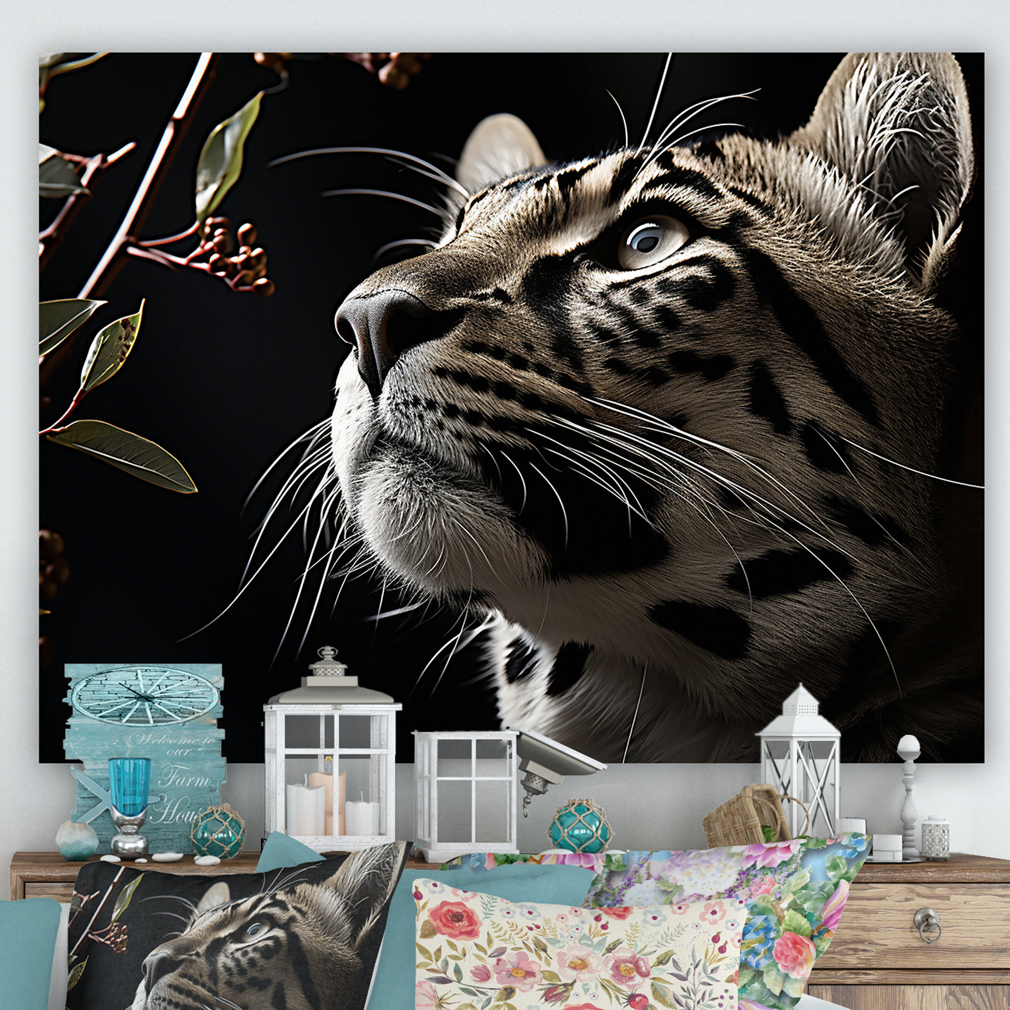 Bungalow Rose Leopard Glimpse of Shadows I - Print on Canvas | Wayfair
