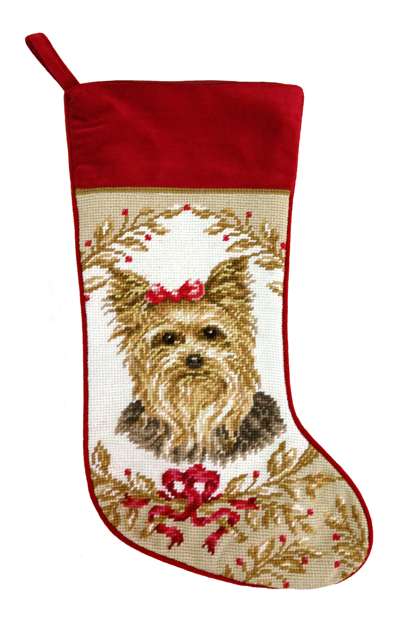The Holiday Aisle® Dog Needlepoint Stocking & Reviews | Wayfair