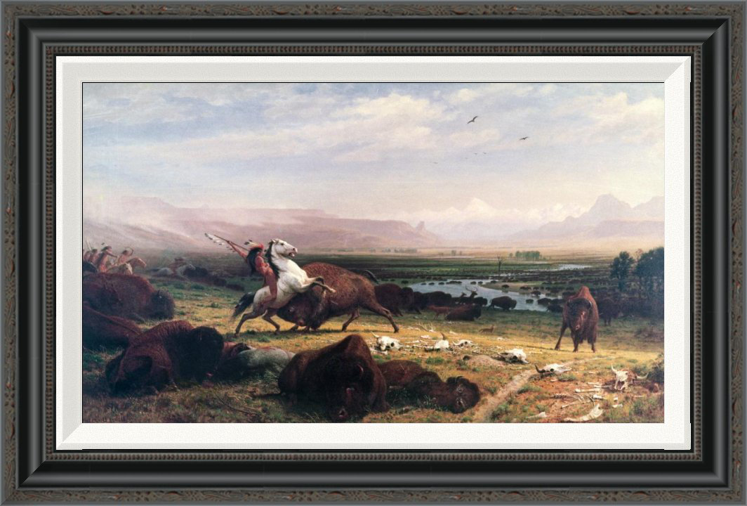 Global Gallery 'Last of the Buffalo' by Albert Bierstadt Framed ...
