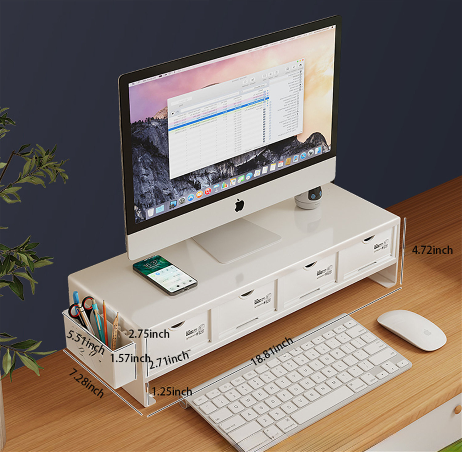 Inbox Zero All-In-One Desktop Computer Monitor Riser Stand | Wayfair