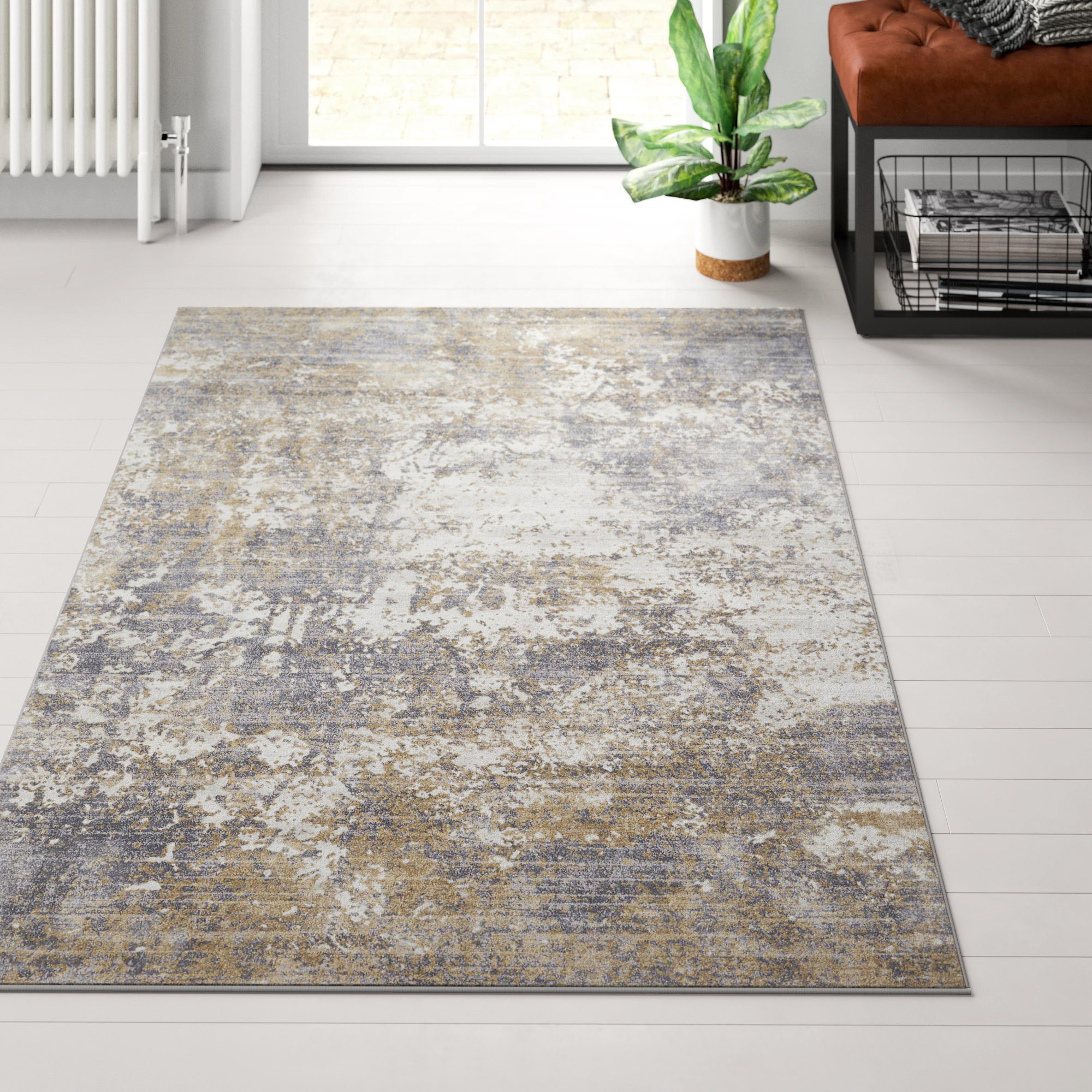Williston Forge Bourquin Power Loom Granite/Stone Rug & Reviews ...