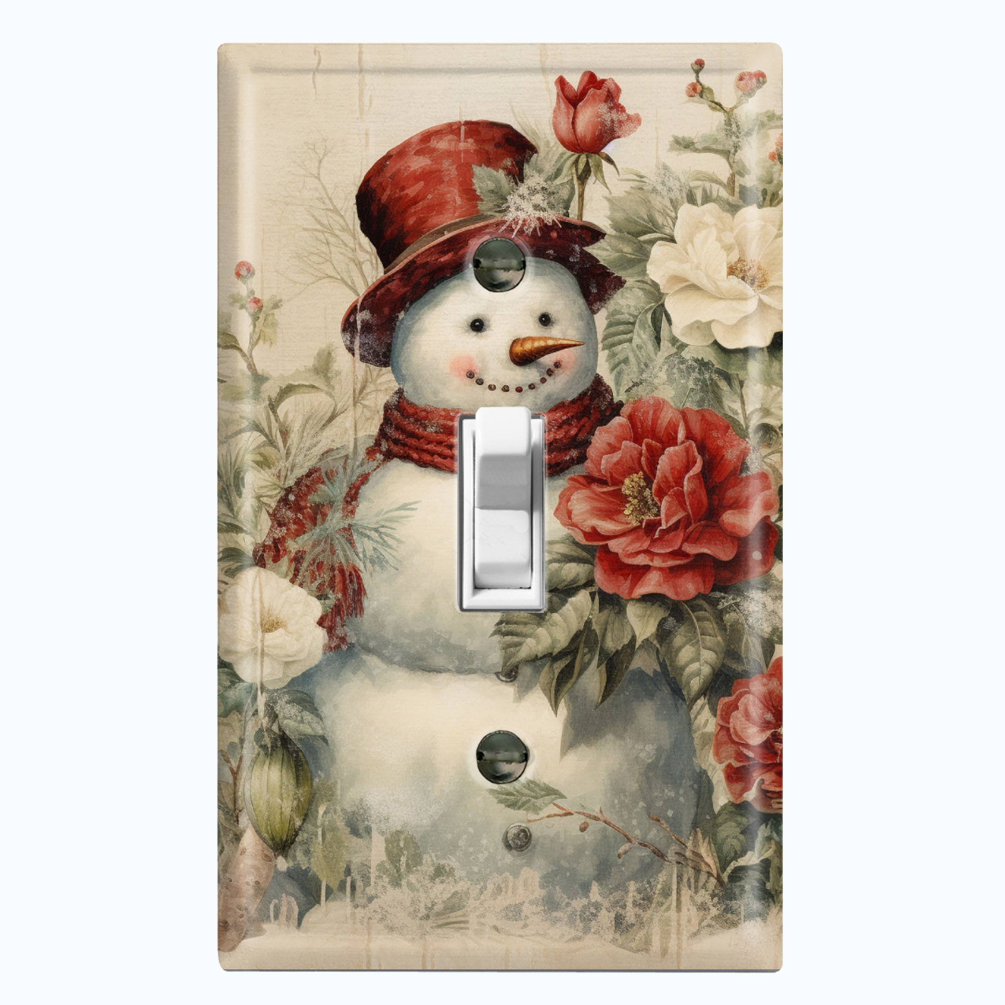 WorldAcc Christmas Festive Snow Man Flower 1 - Gang Toggle Light Switch ...