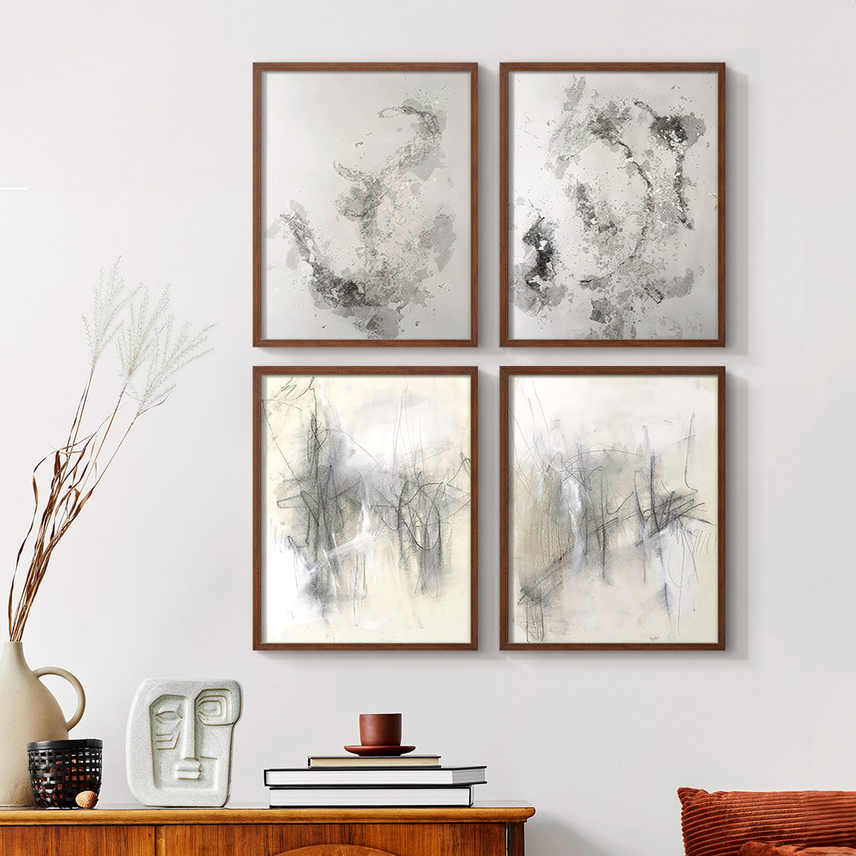 Wrought Studio™ Frozen Vapor I Framed Print - Set of 4 | Wayfair