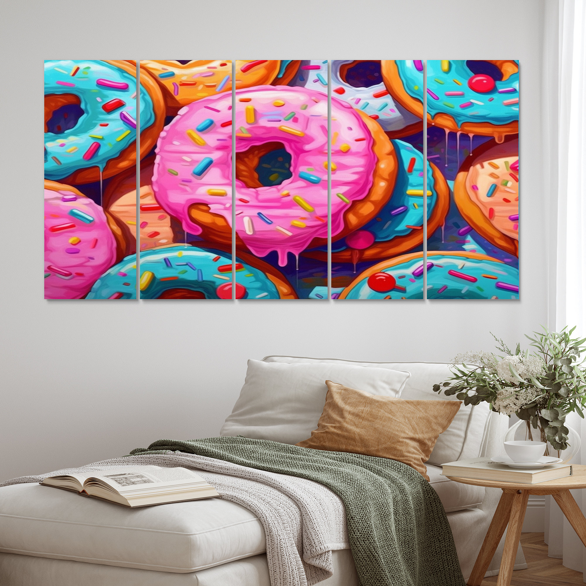 Winston Porter Blue And Pink Pop Art Donuts III - Food & Beverage ...