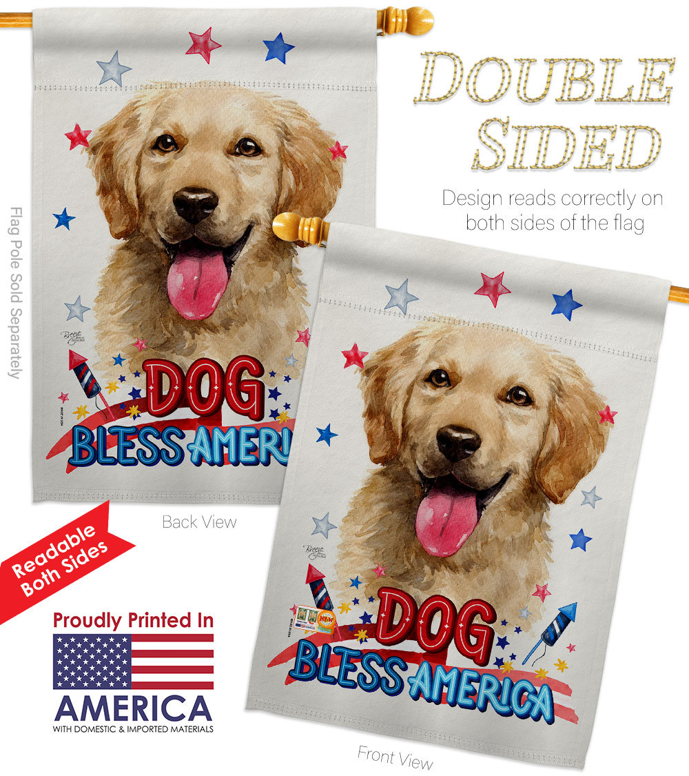 Breeze Decor Patriotic Golden Retriever Flags Set Dog Animals 28 X40 ...