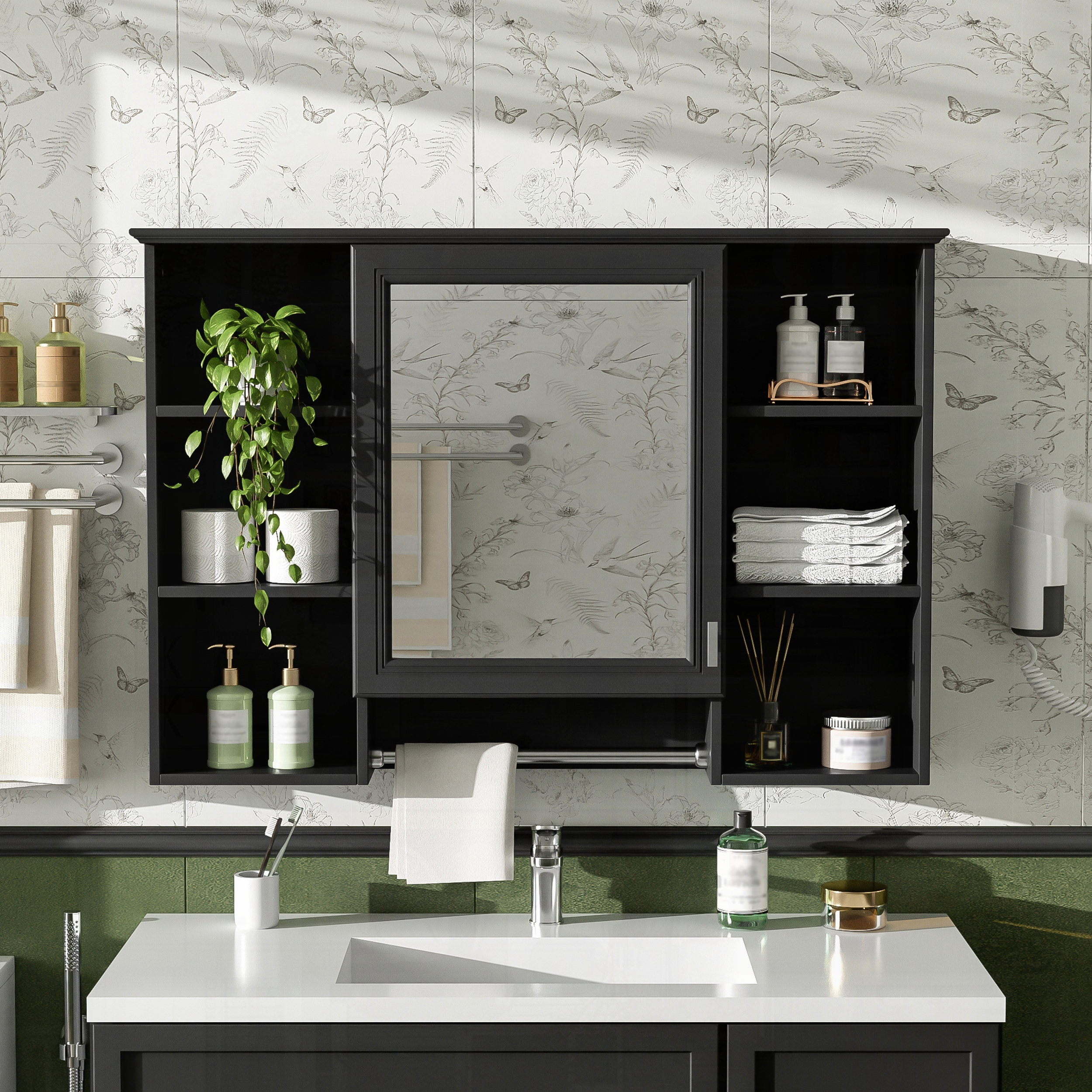 Latitude Run® 3-in-1 Wall Mounted Mirror Medicine Cabinet with ...