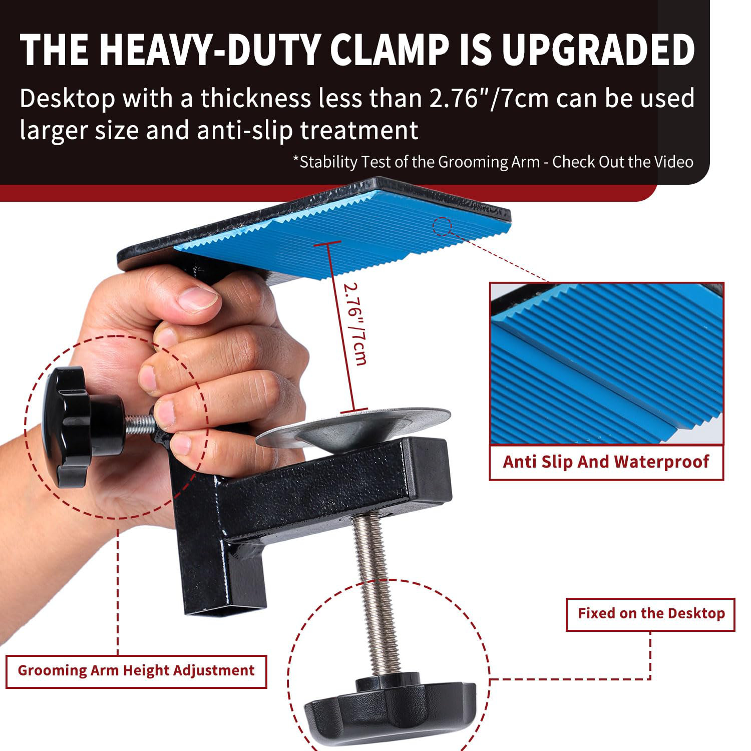 VIKICHER Dog Grooming Table Arm With Hammock - Adjustable Height, Pet ...