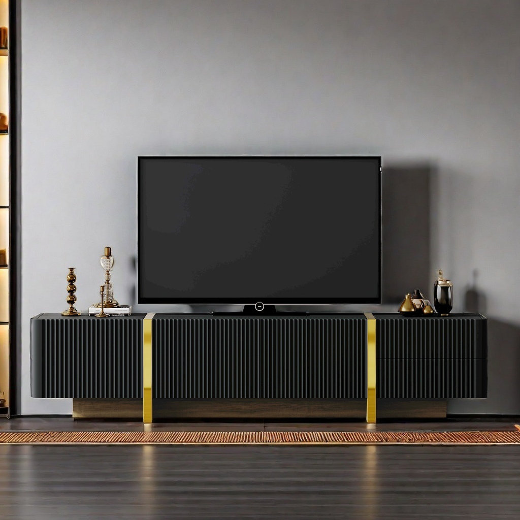 Mercer41 Luxury Fluted TV Stand For Tvs Up To 80'', Modern ...
