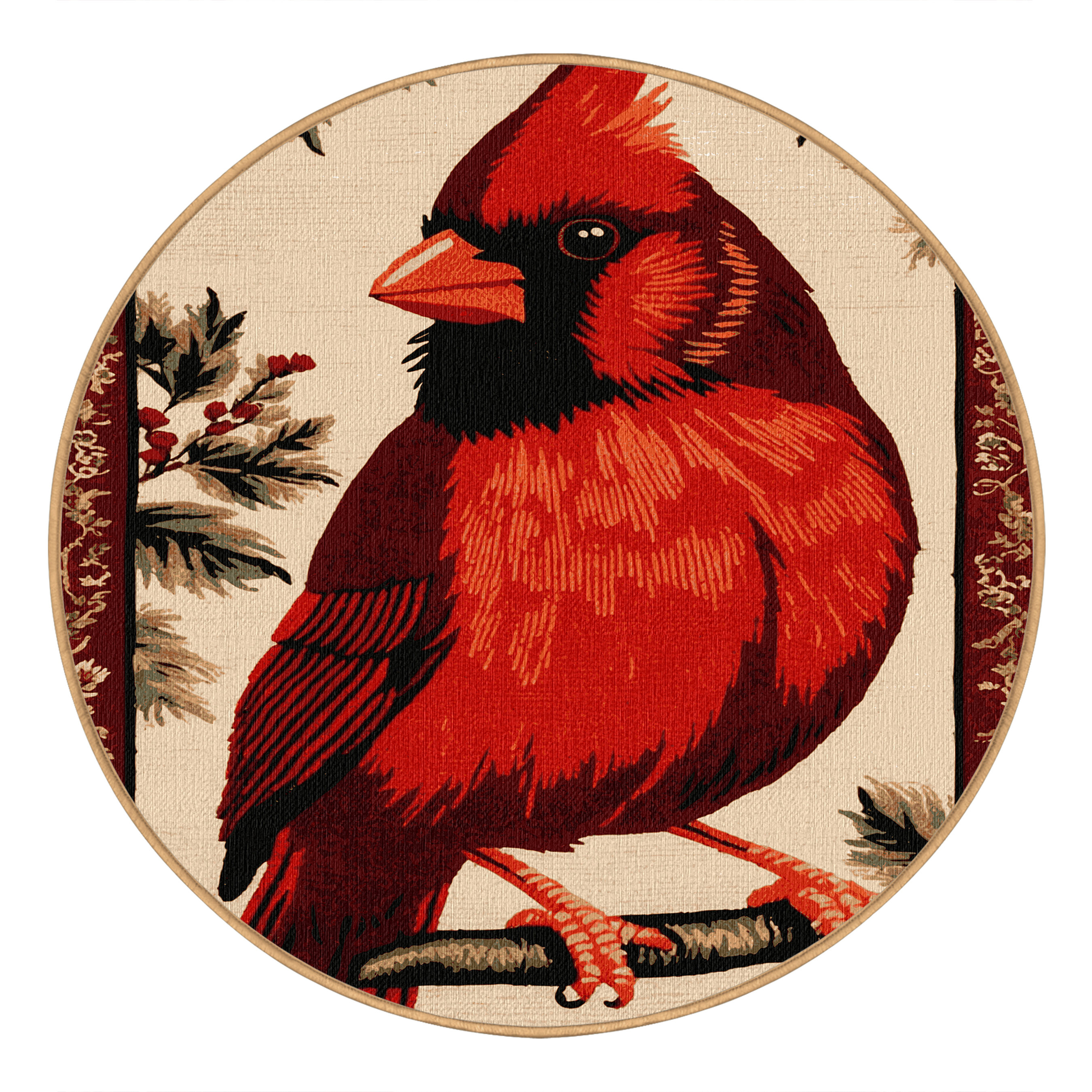 Wildon Home® Washable Northern Cardinal Birds Area Rug | Wayfair