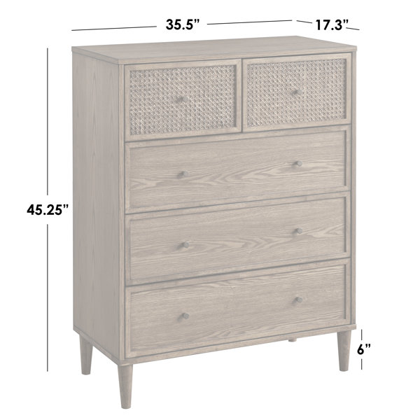 TMS Maxwell 5 Drawer 35.5" W Chest | Wayfair