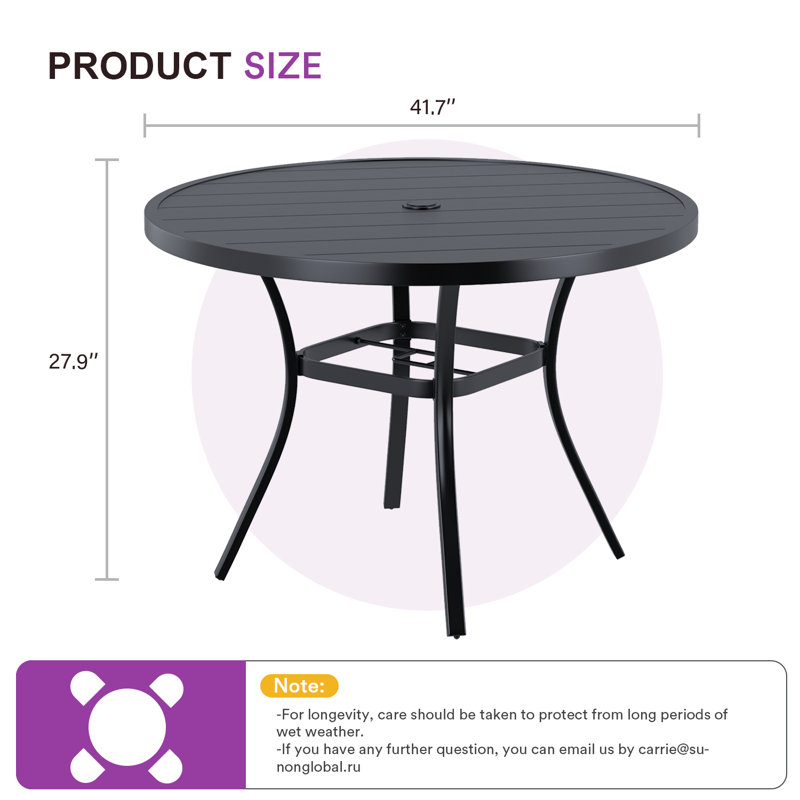 Red Barrel Studio® Malnar Powder Coated Steel Dining Table & Reviews ...