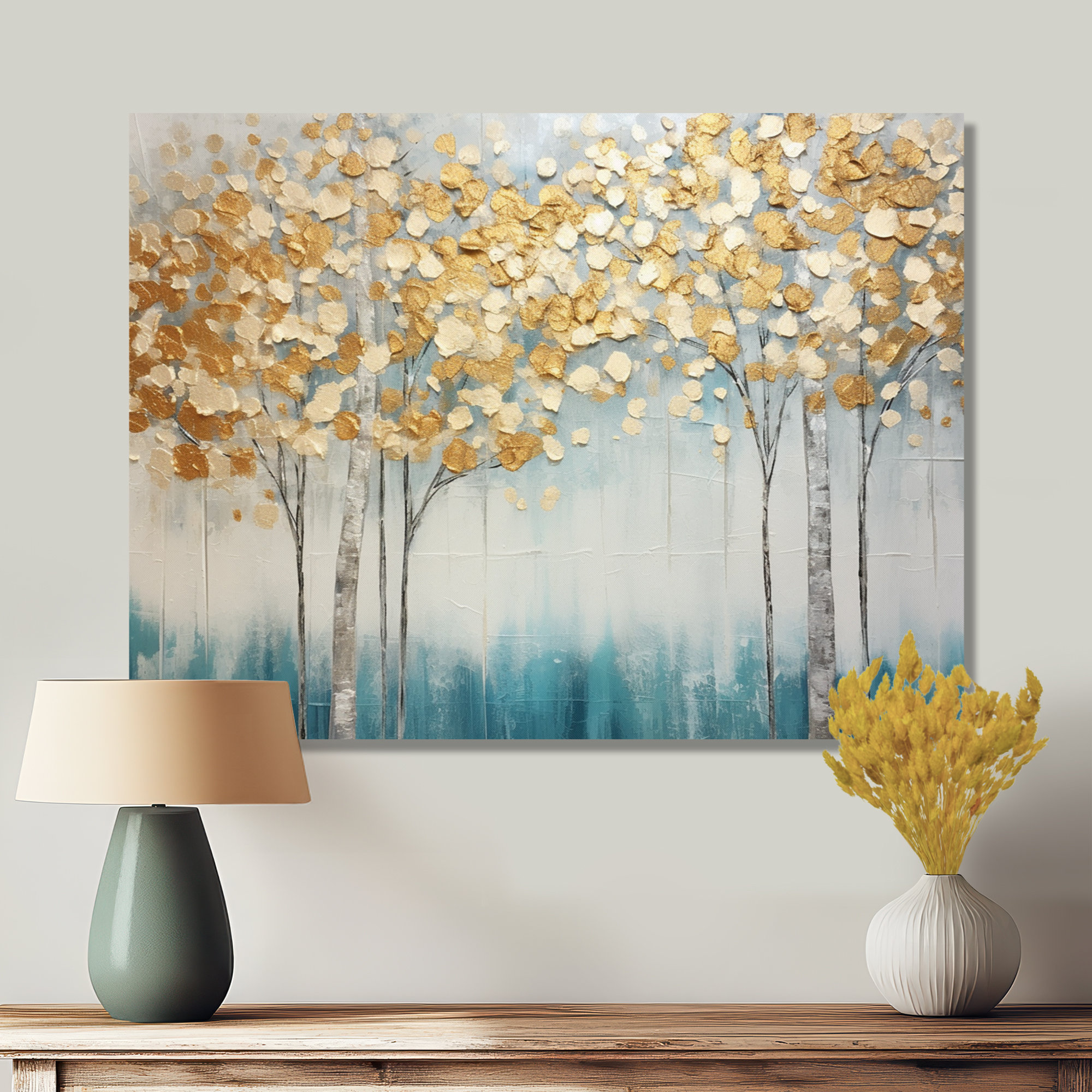 Winston Porter Serene Birch Trees Silver Autumn - Tree Birch Wall Art ...