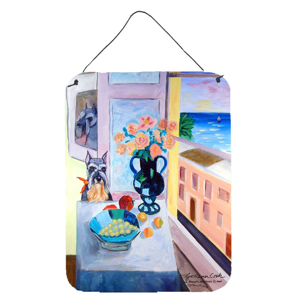 Caroline's Treasures Schnauzer by Lyn Cook Painting Print Plaque ...