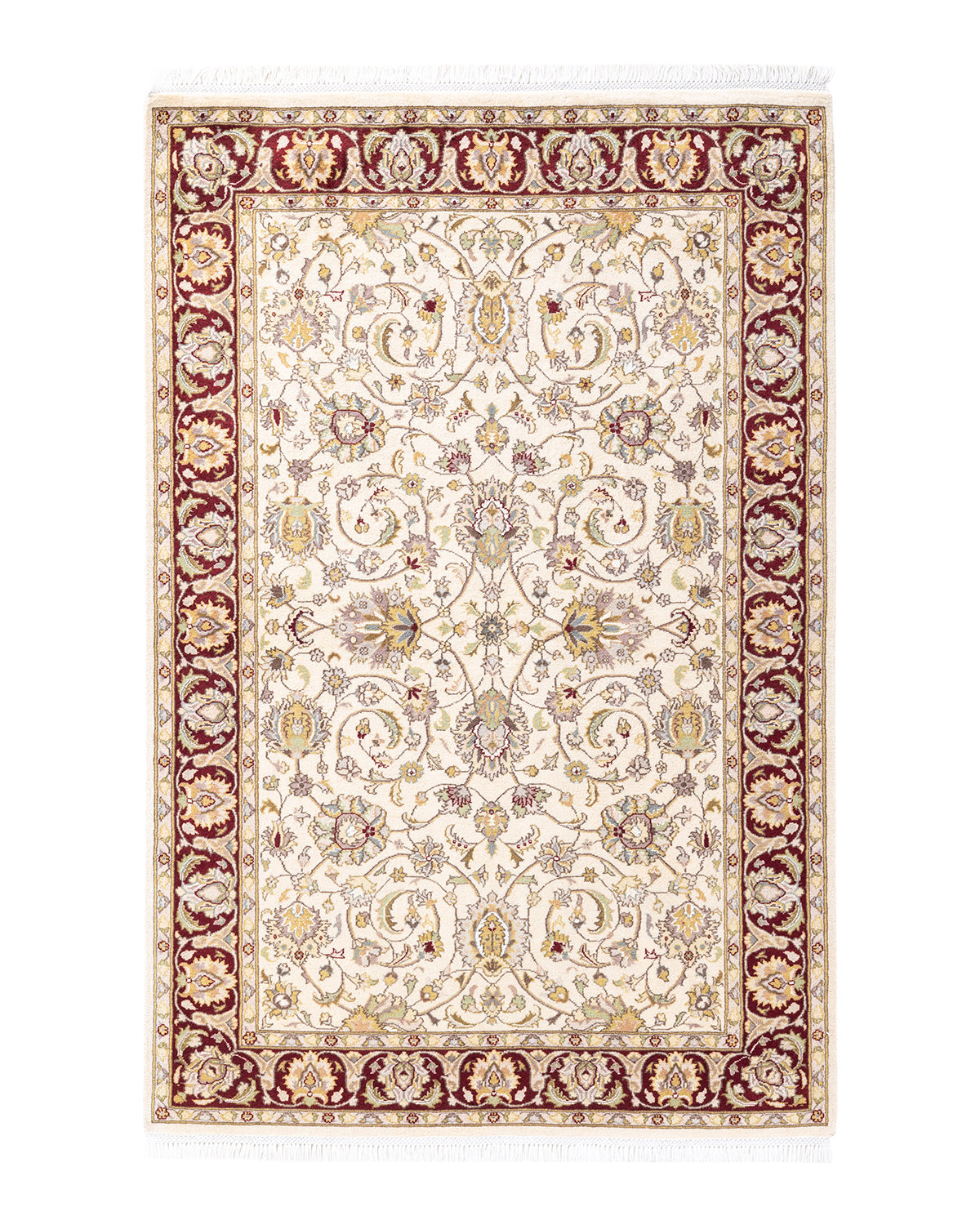 The Twillery Co.® Hand Knotted Wool Traditional Hayner Ivory Area Rug 4 ...