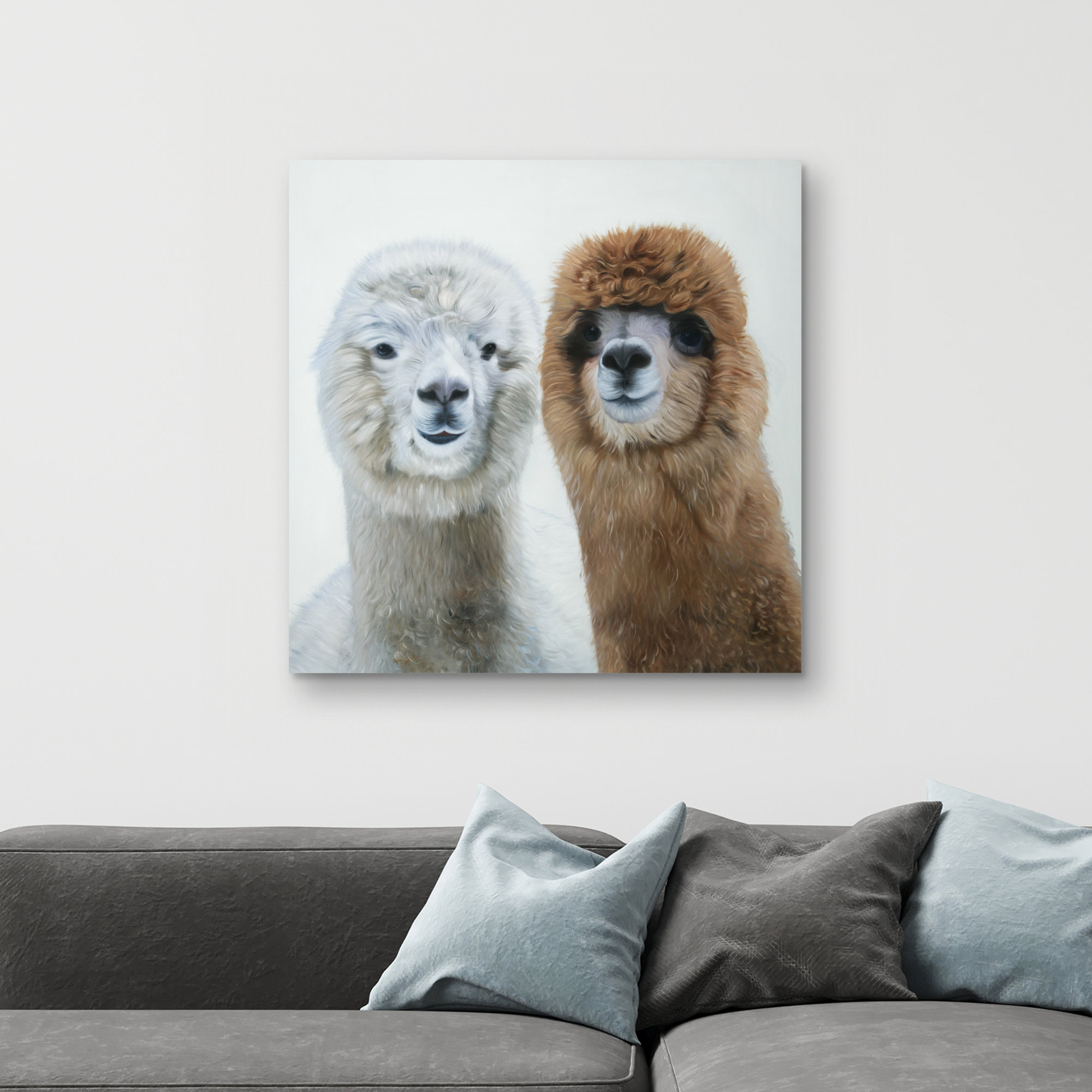 Begin Edition International Inc. Two lamas - 32"x32" art on canvas ...