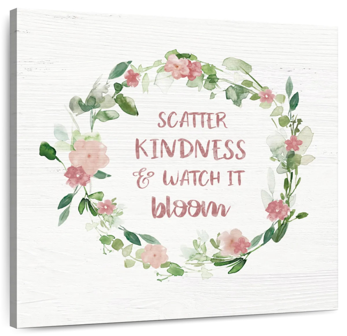 Ebern Designs Tergel Blush Floral Kindness Wreath | Wayfair