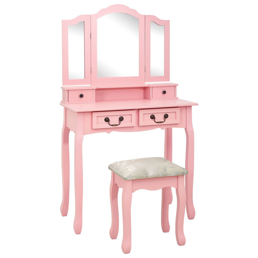 Red Barrel Studio® Dressing Table Set With Stool 31.5X27.2X55.5 ...