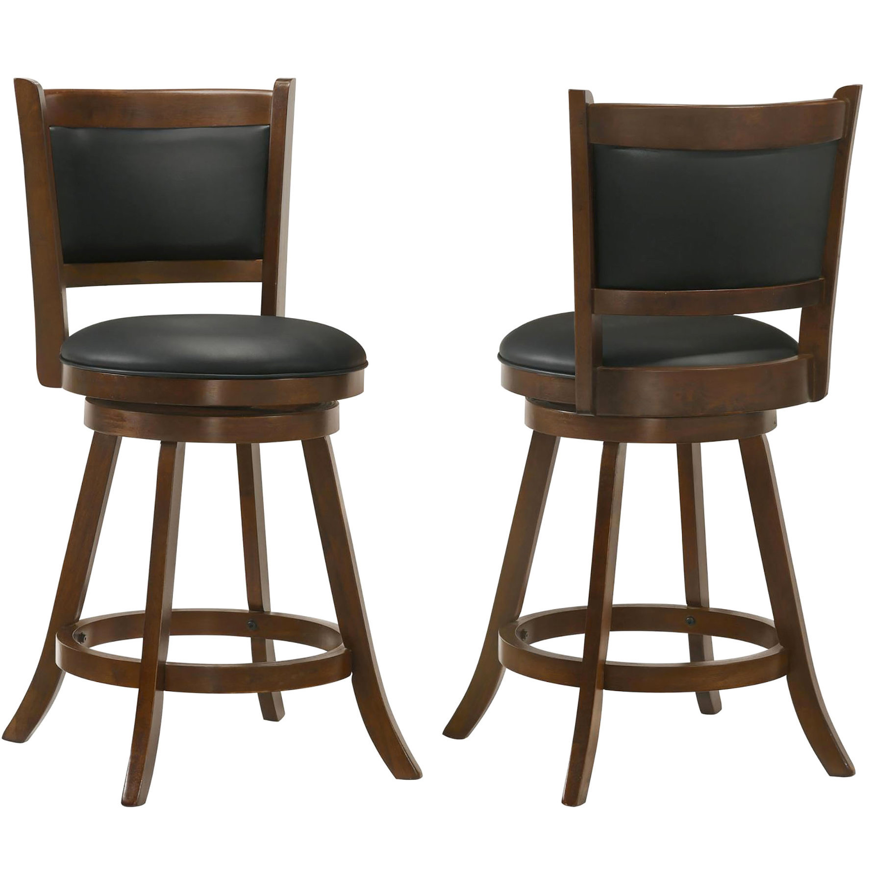 Latitude Run® Chestnut And Black Swivel Stool Pair. Comfortable With ...