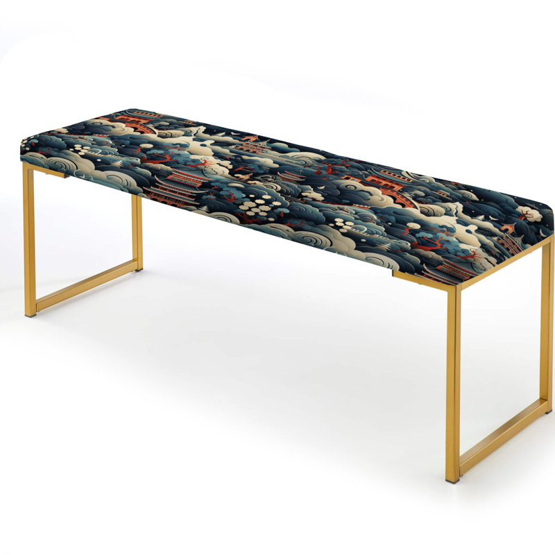 Design Art Japan Cultural Symbolism - Japanese Upholstered Gold Bench ...