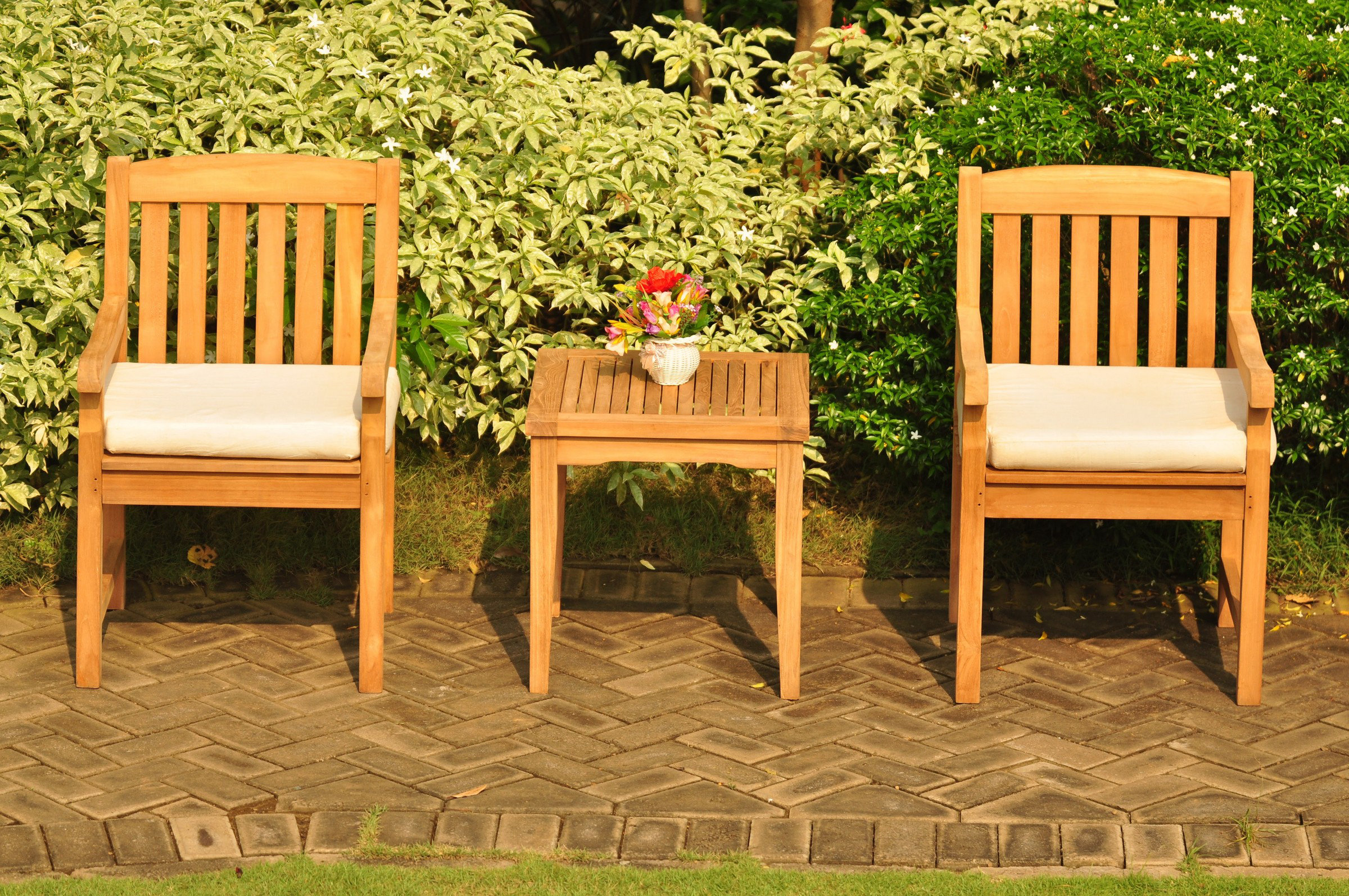 Rosecliff Heights SantaMarina 3 Piece Teak Seating Group | Wayfair