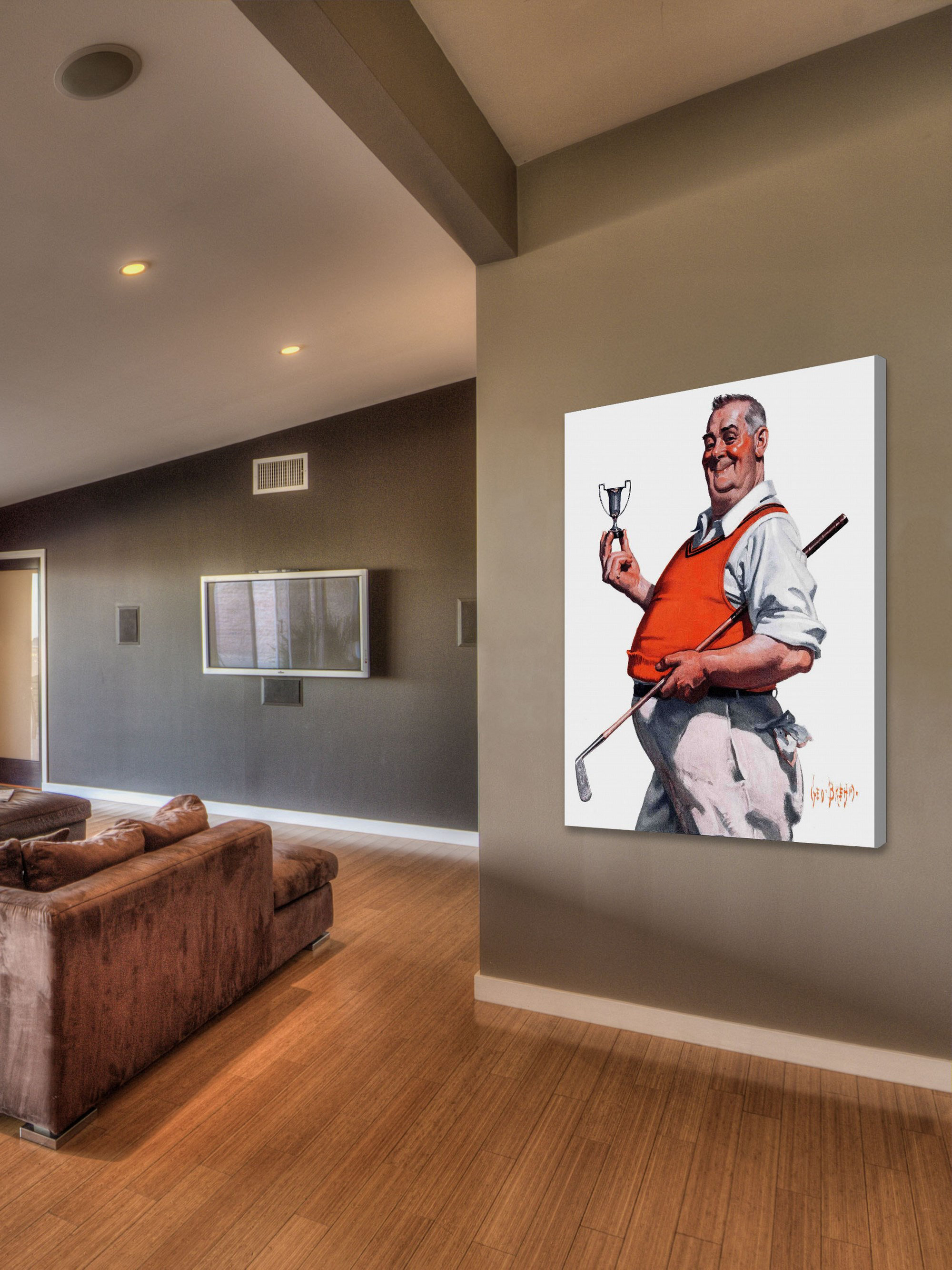 Marmont Hill Golf Trophy by George Brehm Print on Wrapped Canvas | Wayfair