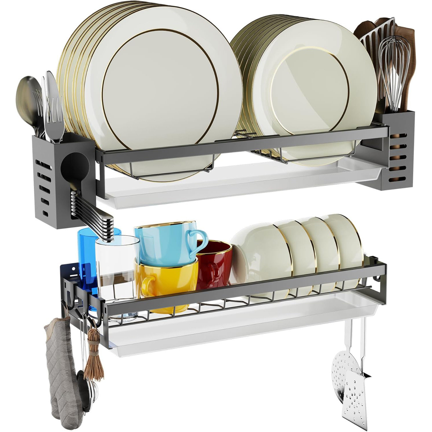 THE GLAMOUR BOUTIQUES Wall Mounted Dish Drying Rack, Apartment&RV ...