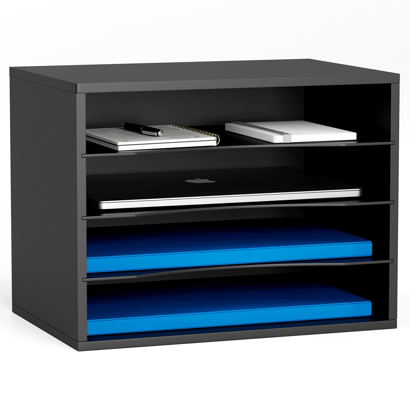 Latitude Run® Office Wooden Desktop File Organizer With 3 Adjustable ...